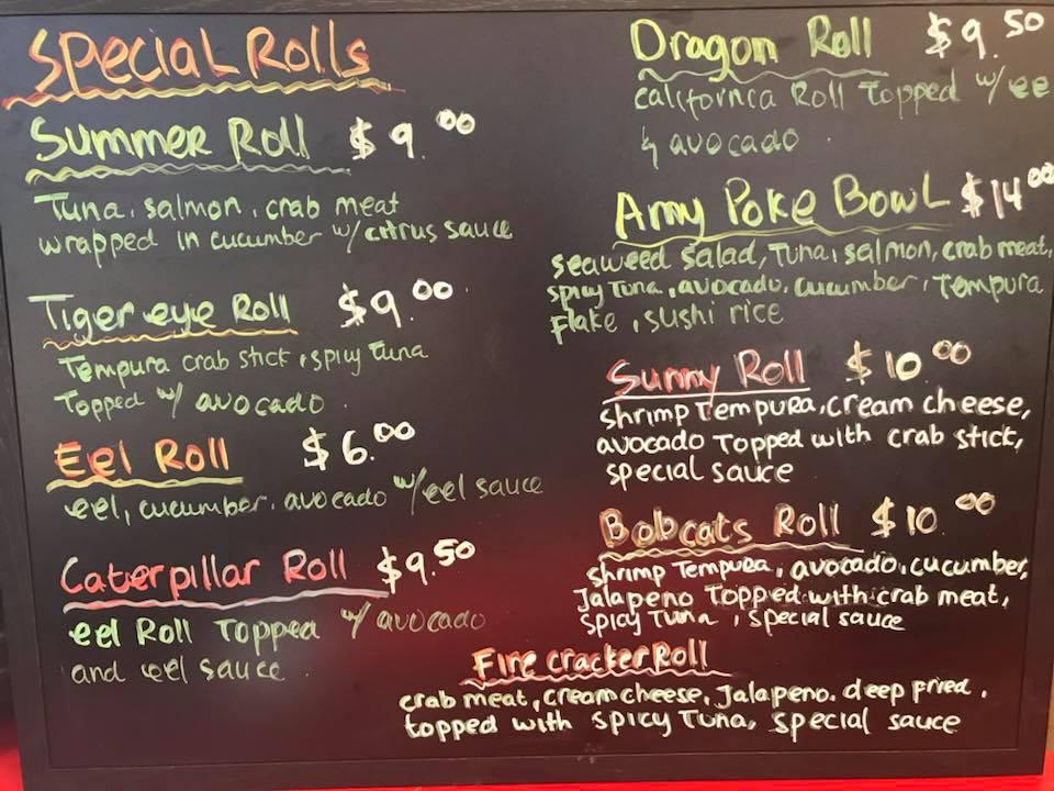 Menu at Celina Asian Bistro restaurant, Celina