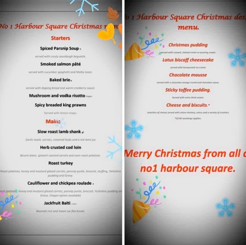 Menu at No 1 Harbour Square. eat.drink.relax pub & bar, Brightlingsea
