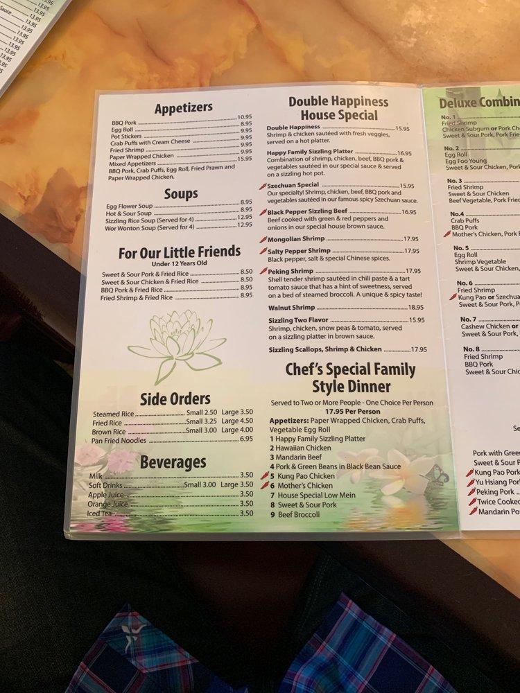Menu at Double Happiness Chinese Restaurant, Bend, NE Hwy 20 #102