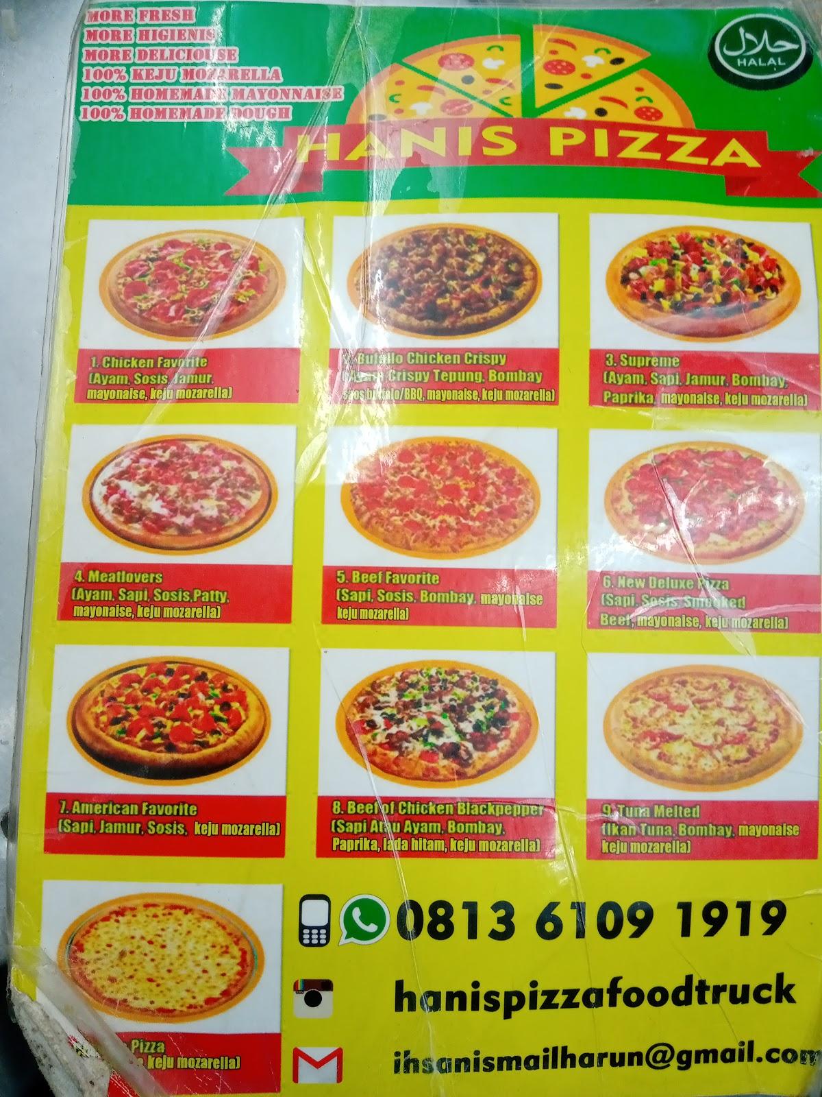 Menu at Hanis Pizza restaurant, Medan, Jl. Prof. HM. Yamin Sh No.232