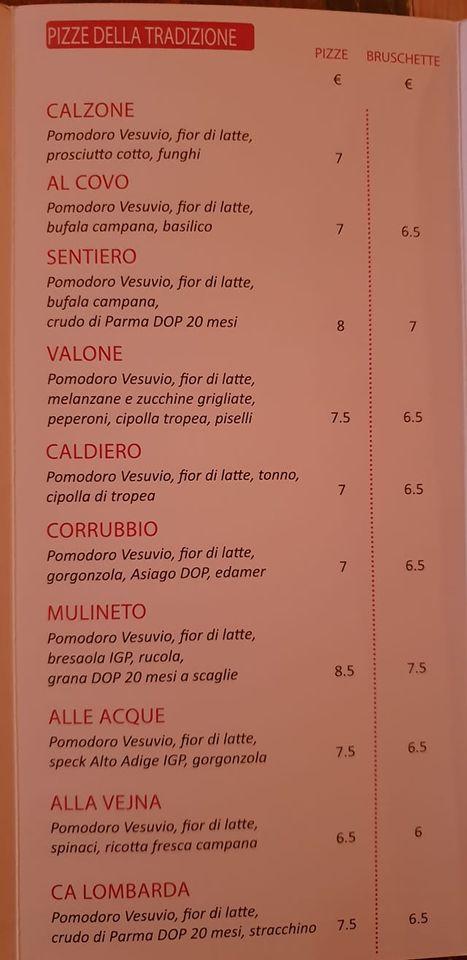 Menu da Lupo Rosso Pub Pizzeria Birreria, Pederiva