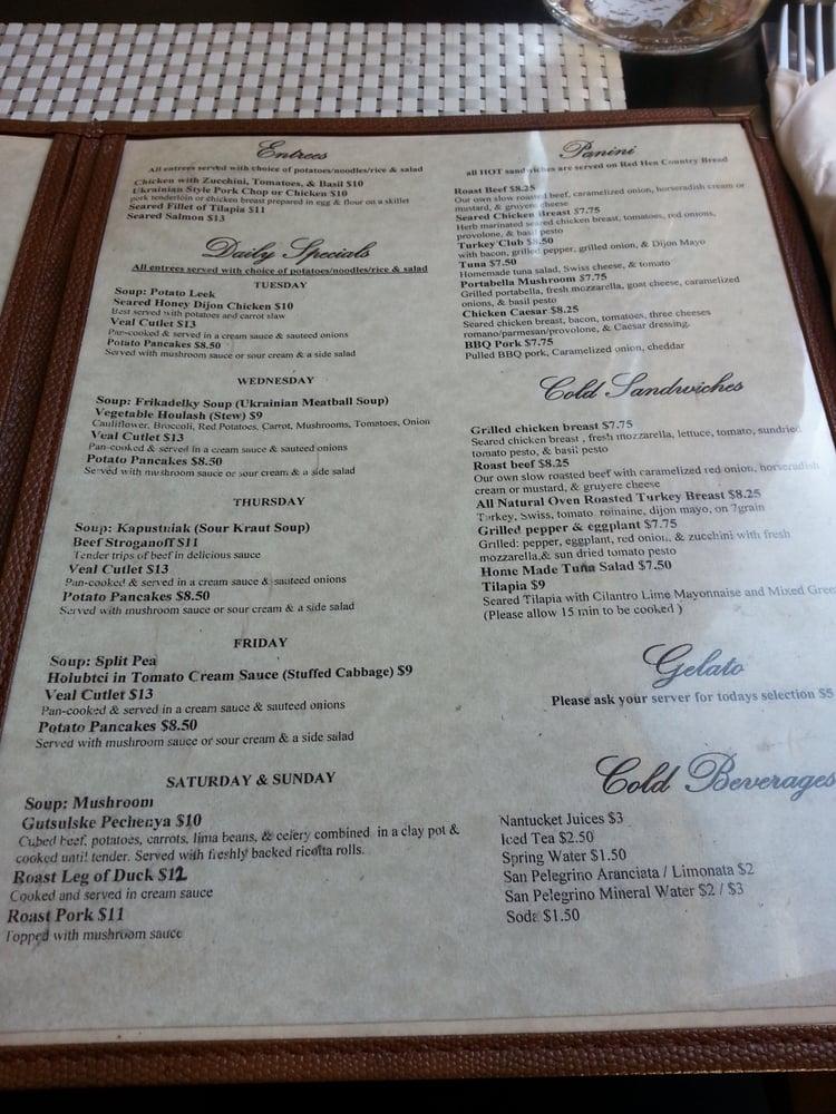 Menu at Shokolad Pastry & Cafe, Chicago