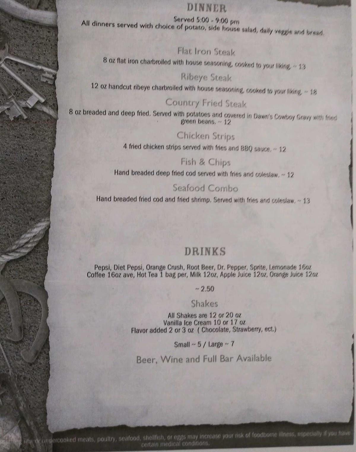 Menu at The Elgin Station Grill and Bar, Elgin