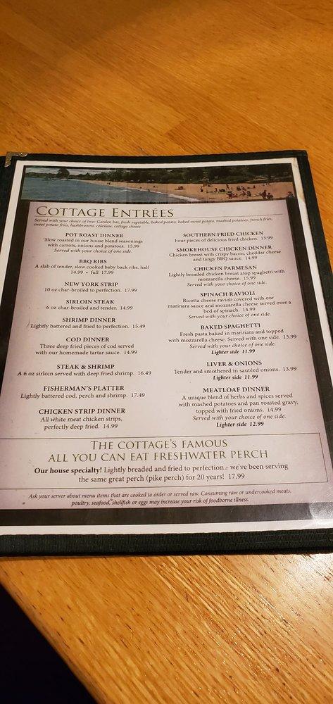Menu at The Cottage restaurant, Traverse City