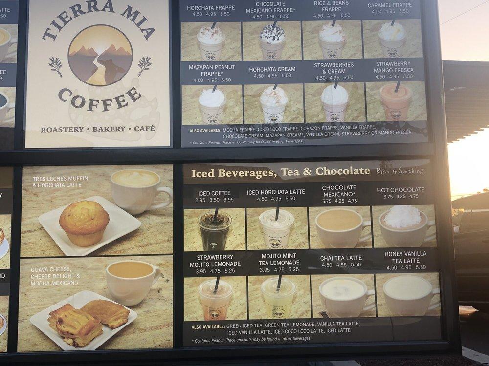 Carta del restaurante Tierra Mia Coffee Drive Thru, El Monte