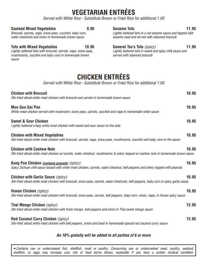 Menu at Calabash Gourmet And Sushi Bar, Calabash, Beach Dr SW