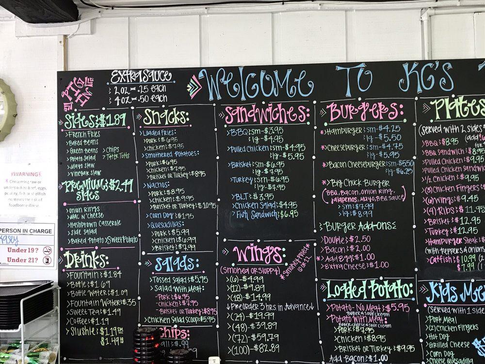 Menu at KC's BAR-B-Q, Scottsboro