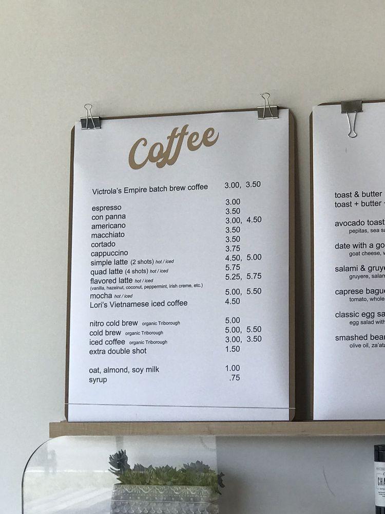 Menu at Dean: a coffee shop restaurant, Goleta