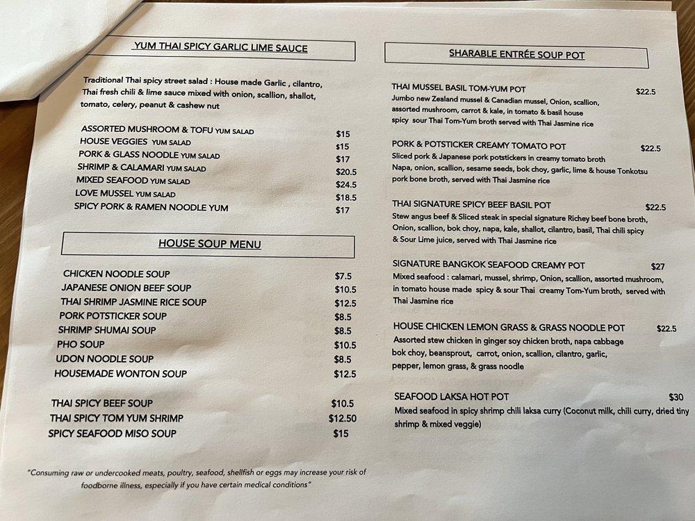 Carta del restaurante Ichi Togarashi, Naples