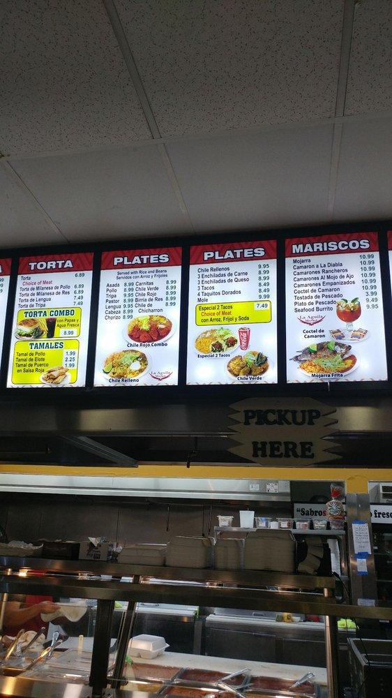 Menu at Aguila Market, Fullerton