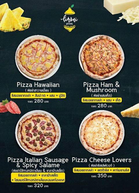 Menu at Limoni Pizza pizzeria, Kanchanaburi