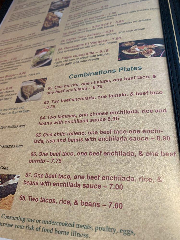 Menu at Los Patrones restaurant, Bay Minette