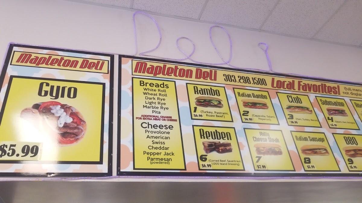 Menu at Mapleton Deli, Denver, E 58th Ave # A