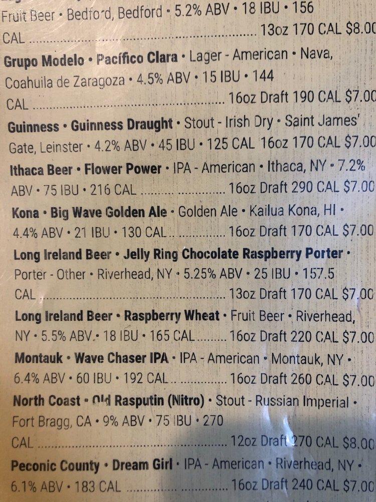 Menu at Tap Room pub & bar, Patchogue