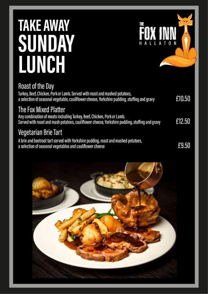 Menu at The Fox Inn, Hallaton, LE16 8UJ pub & bar, Hallaton, 30 N End