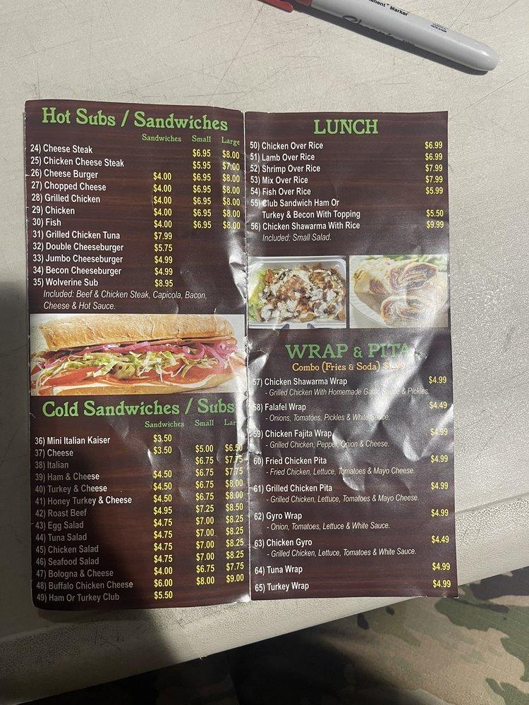 Menu at Grocery Basket restaurant, Dover