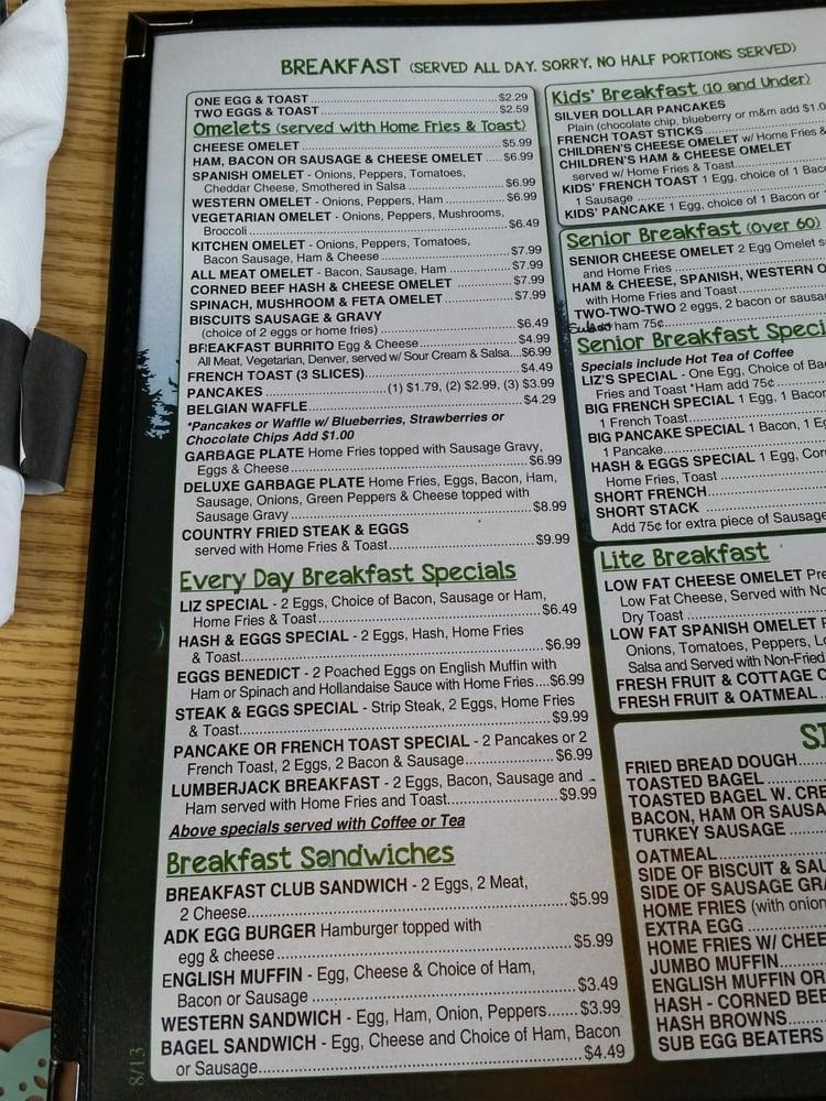 Menu at Michigans Plus restaurant, Plattsburgh