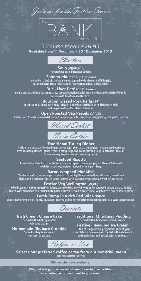 Menu at The Bank Bar & Grill, Blackpool