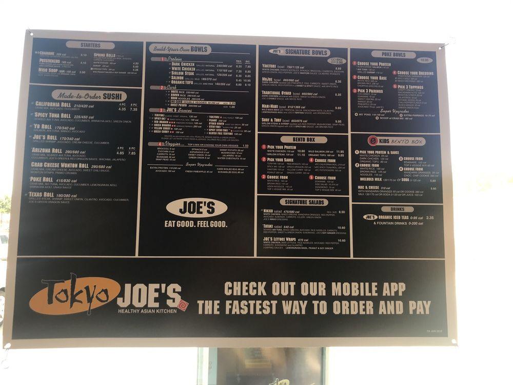 Menu at Tokyo Joe's - Waterside restaurant, Fort Worth, Convair Dr #501