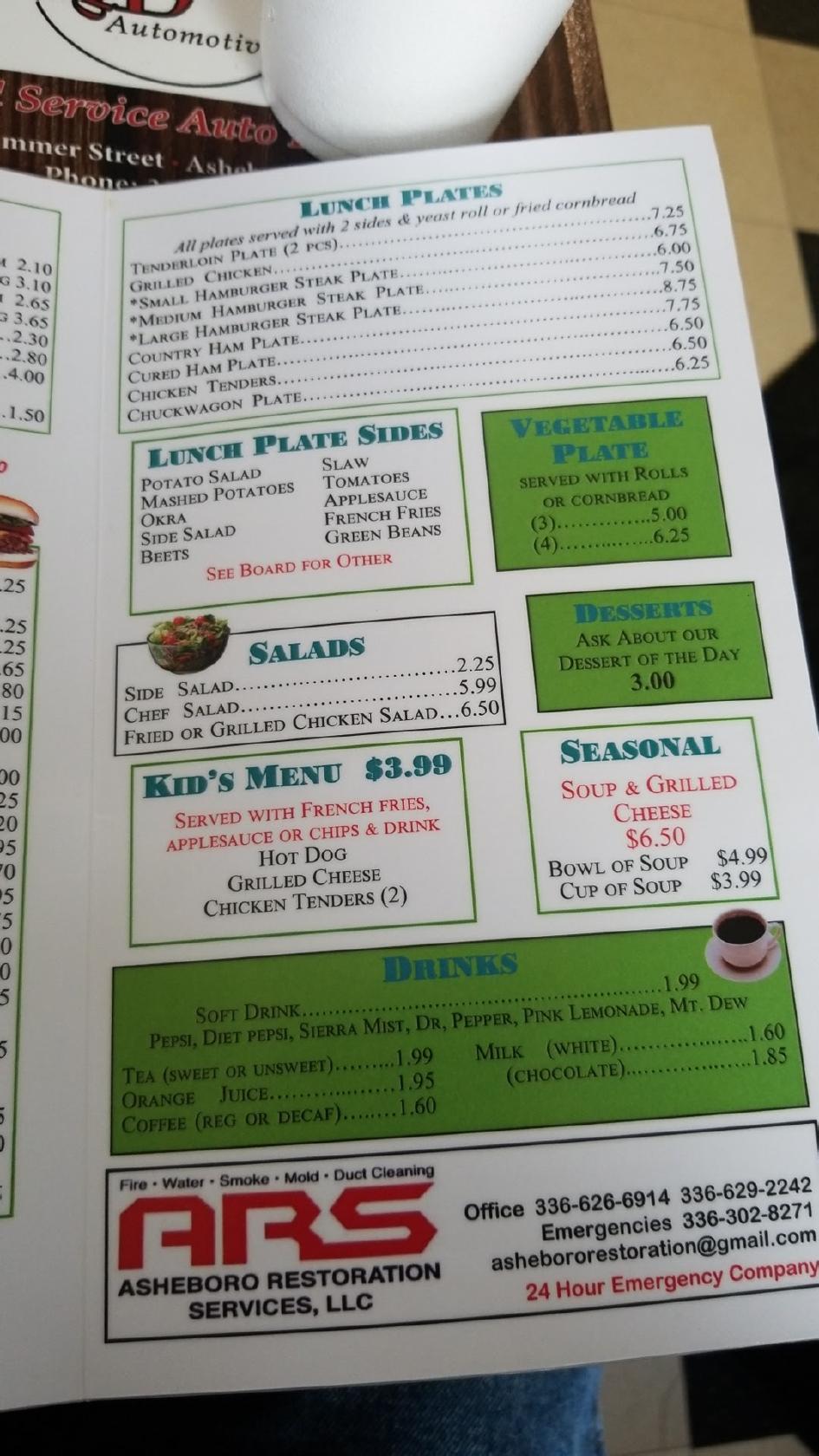 Menu at 220 Grill restaurant, Asheboro, S Fayetteville St