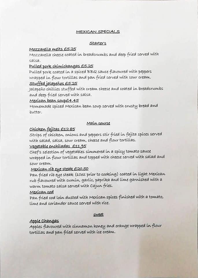 Menu at Auld Bakehouse cafe, Brechin
