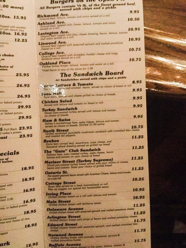 Menu at Gabriel's Gate pub & bar, Buffalo