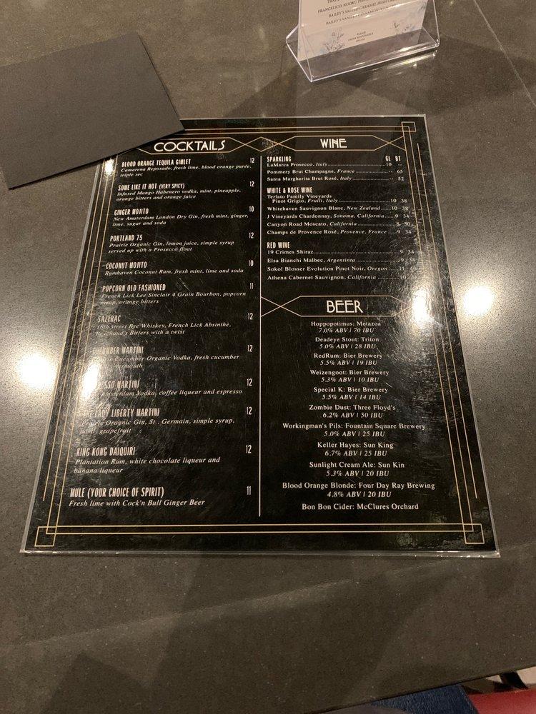 Menu at Living Room Lounge pub & bar, Indianapolis
