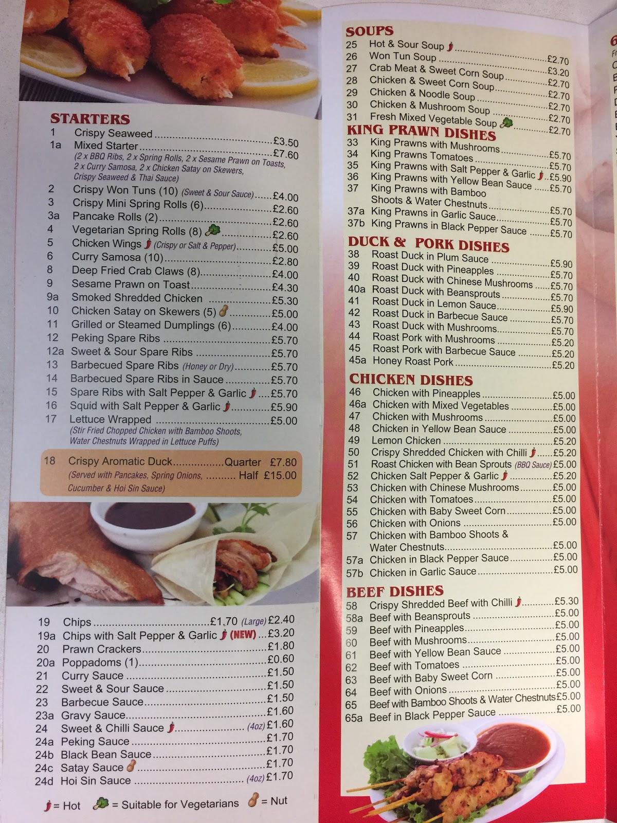 Menu at Lucky Chef restaurant, Barry, 109 Broad St
