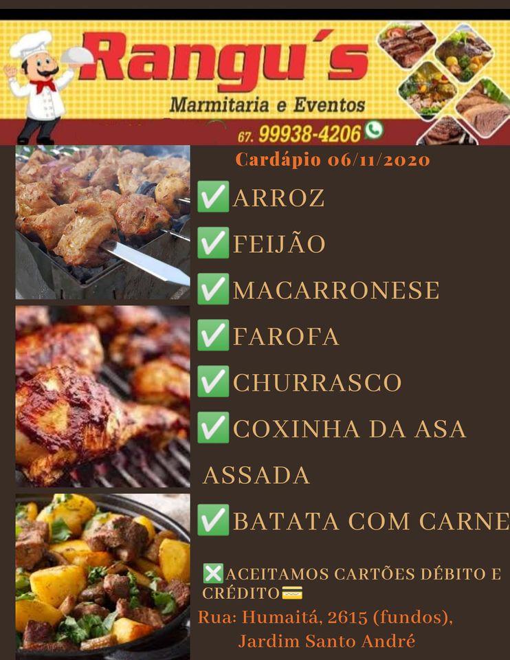 Menu at Rangu's. Marmitaria restaurant, Dourados