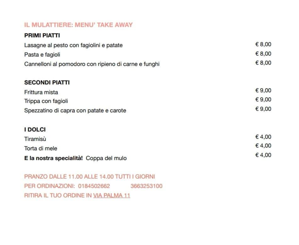 Menu au Spaghetteria Il Mulattiere restaurant, SAN REMO