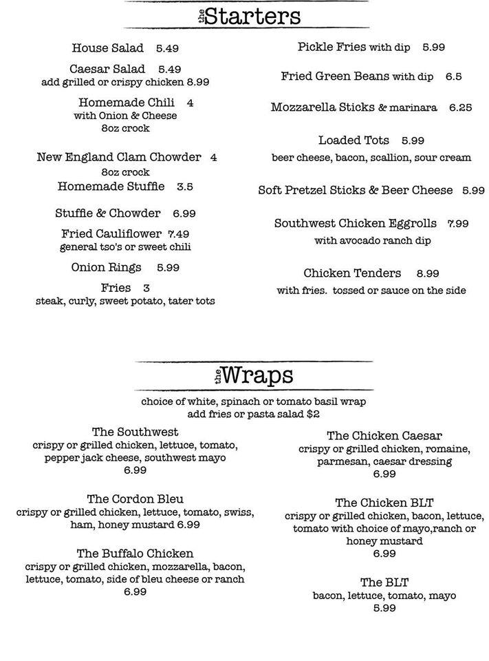 Menu at The Pub at Two Mile Corner, Middletown