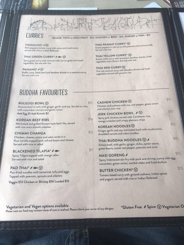 Menu at The Smokin' Buddha restaurant, Port Colborne, 265 King St