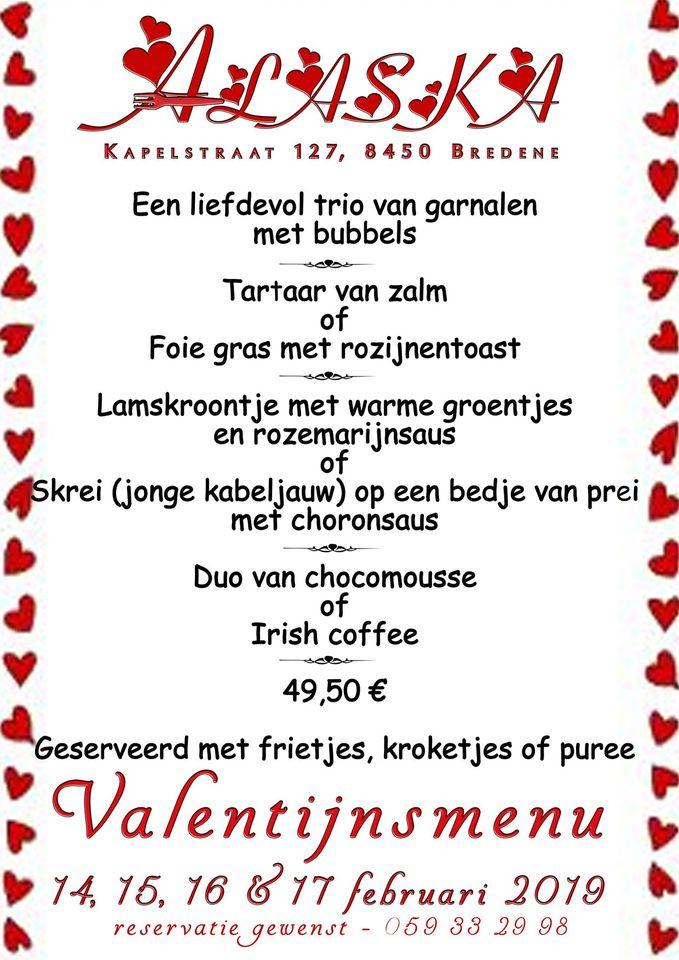Menu at Alaska, Bredene