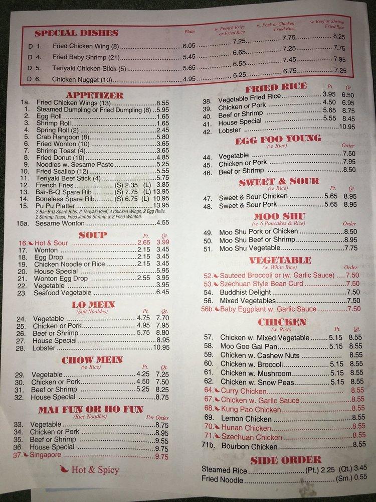 Menu At No 1 Chinese Restaurant Saranac Lake Menu At No 1 Chinese Restaurant Saranac Lake