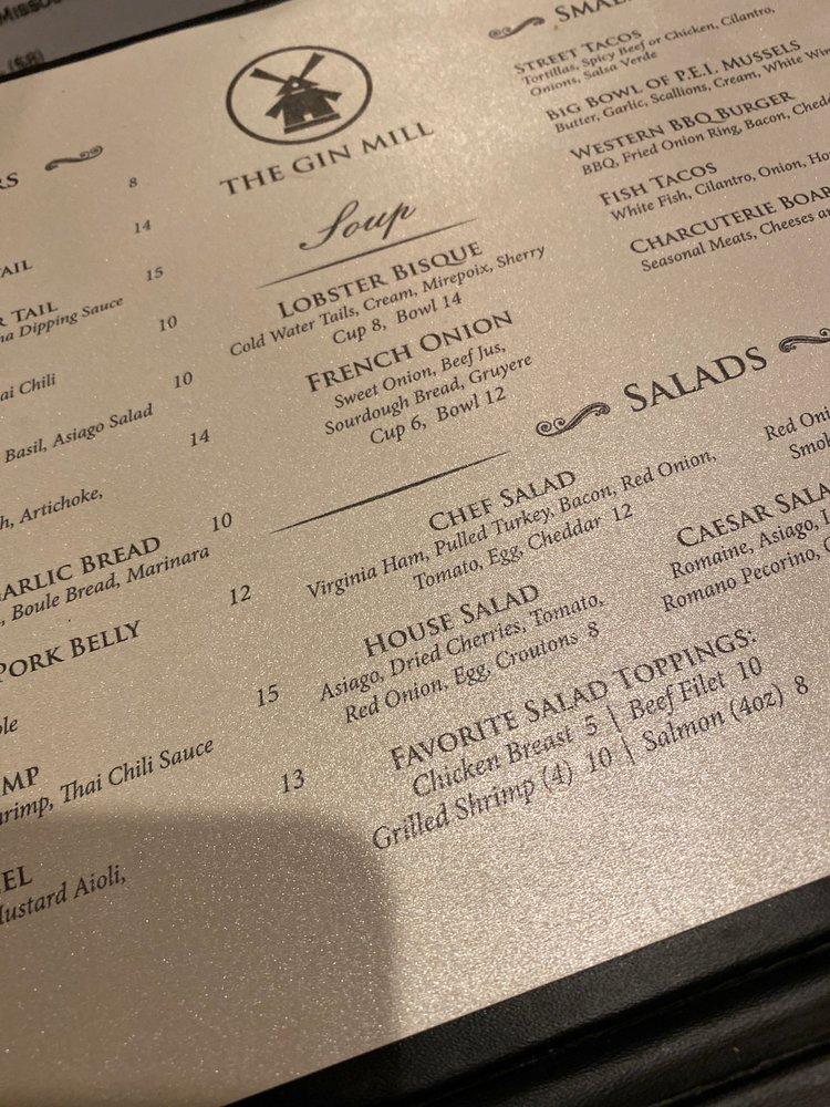 Menu at The Gin Mill- Decatur pub & bar, Decatur