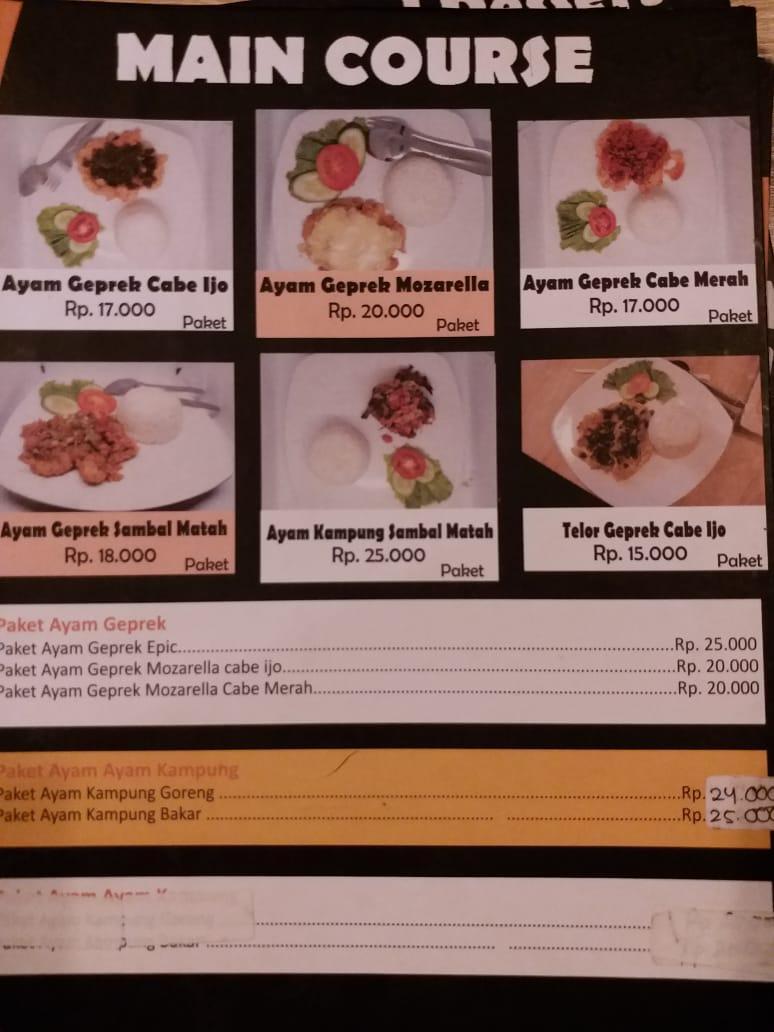 Menu at Epic Cafe and Resto Haurgeulis, Haurgeulis