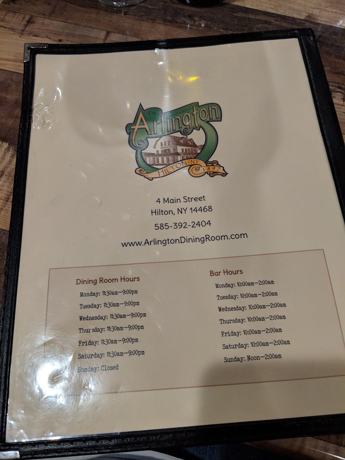 Menu at The Arlington Gastropub, Hilton