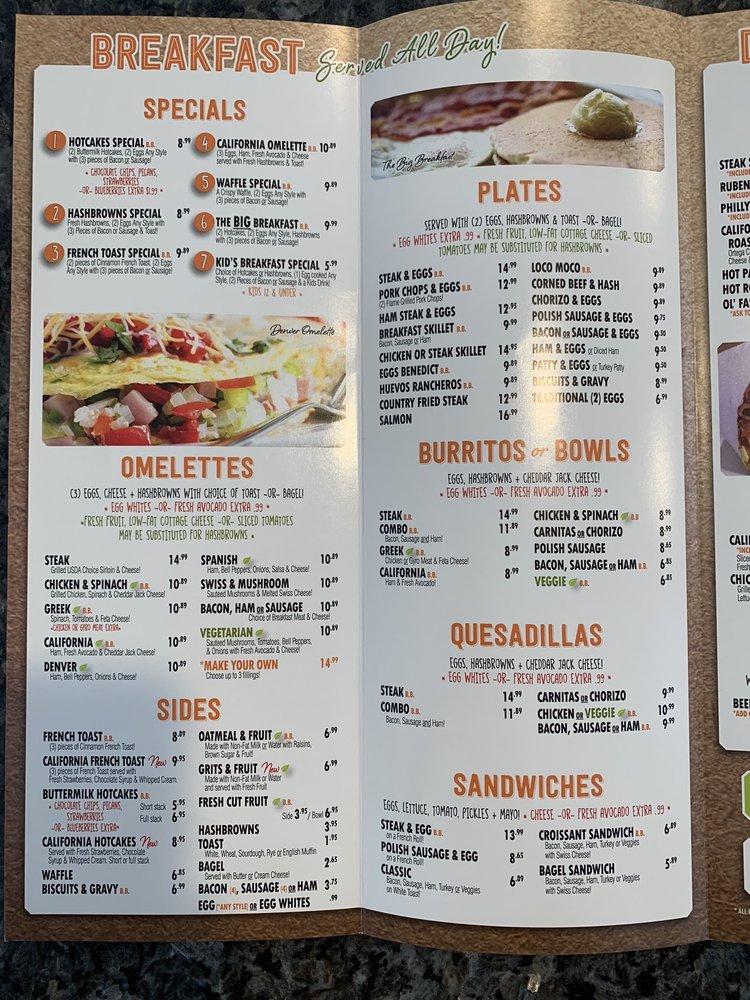 Menu at Bravos California Fresh restaurant, Mission Viejo