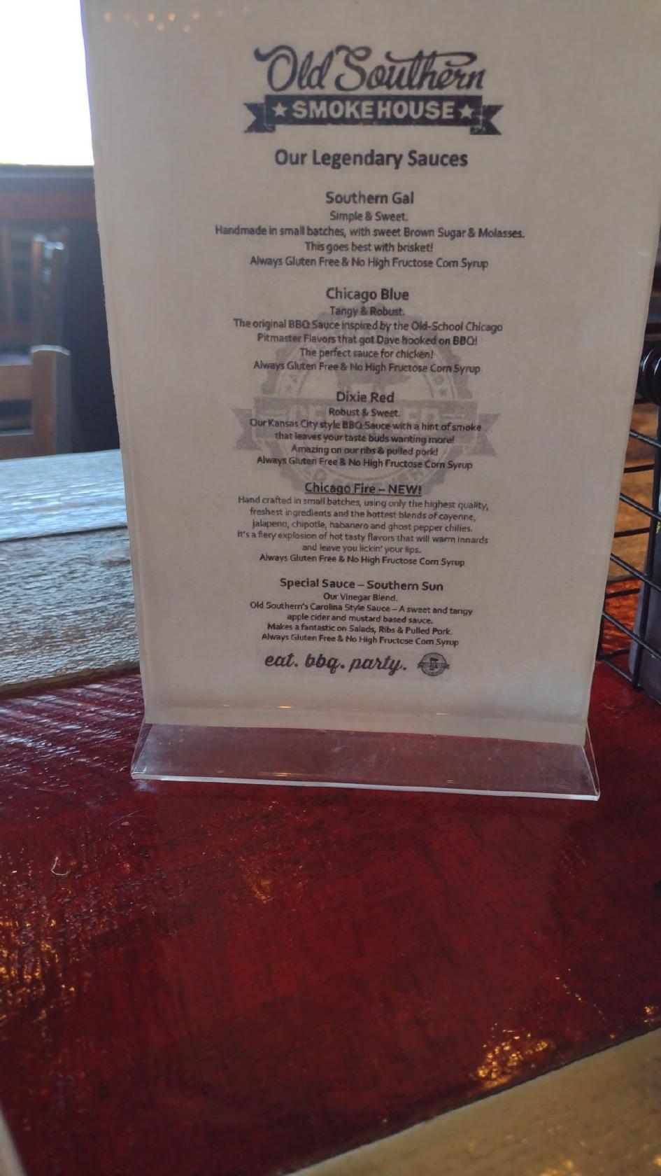 Menu at Old Southern BBQ Smokehouse - Rice Lake, Rice Lake