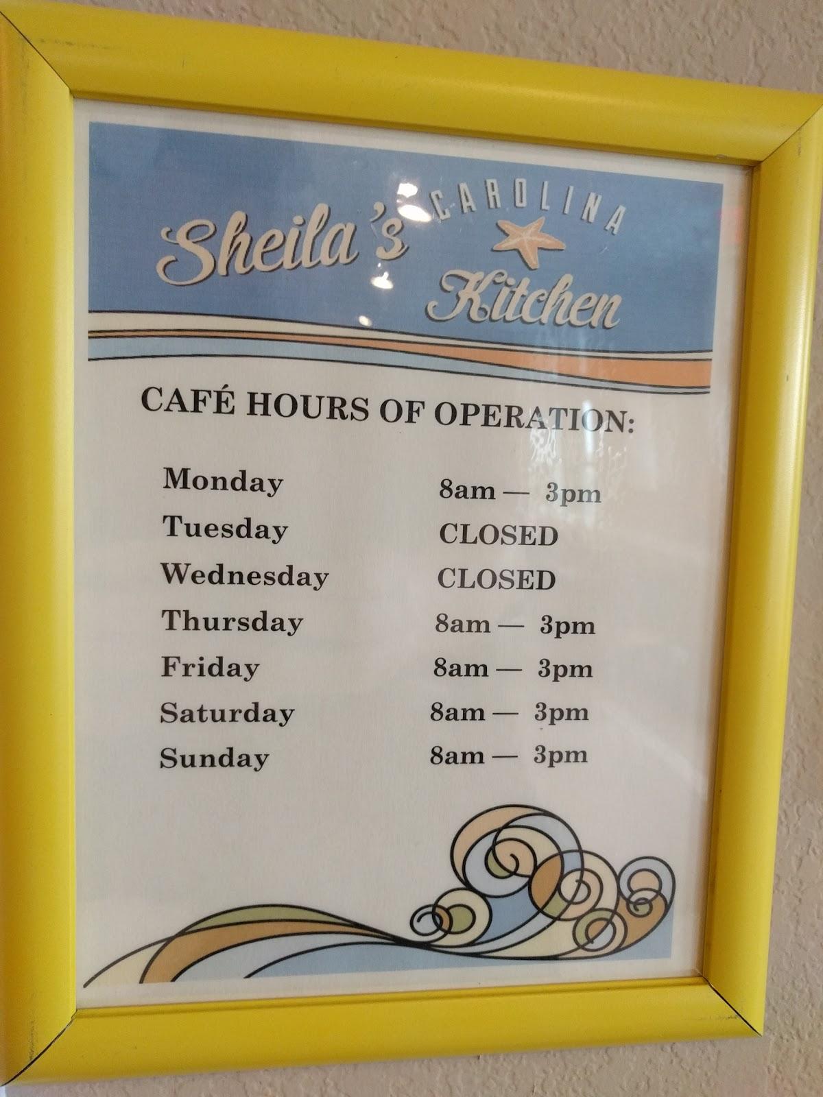 Menu at Sheila's Carolina Kitchen restaurant, Waves
