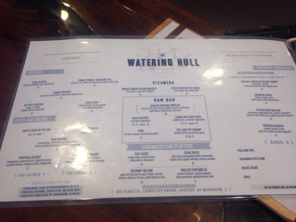 Menu at The Watering Hull restaurant, Stone Harbor