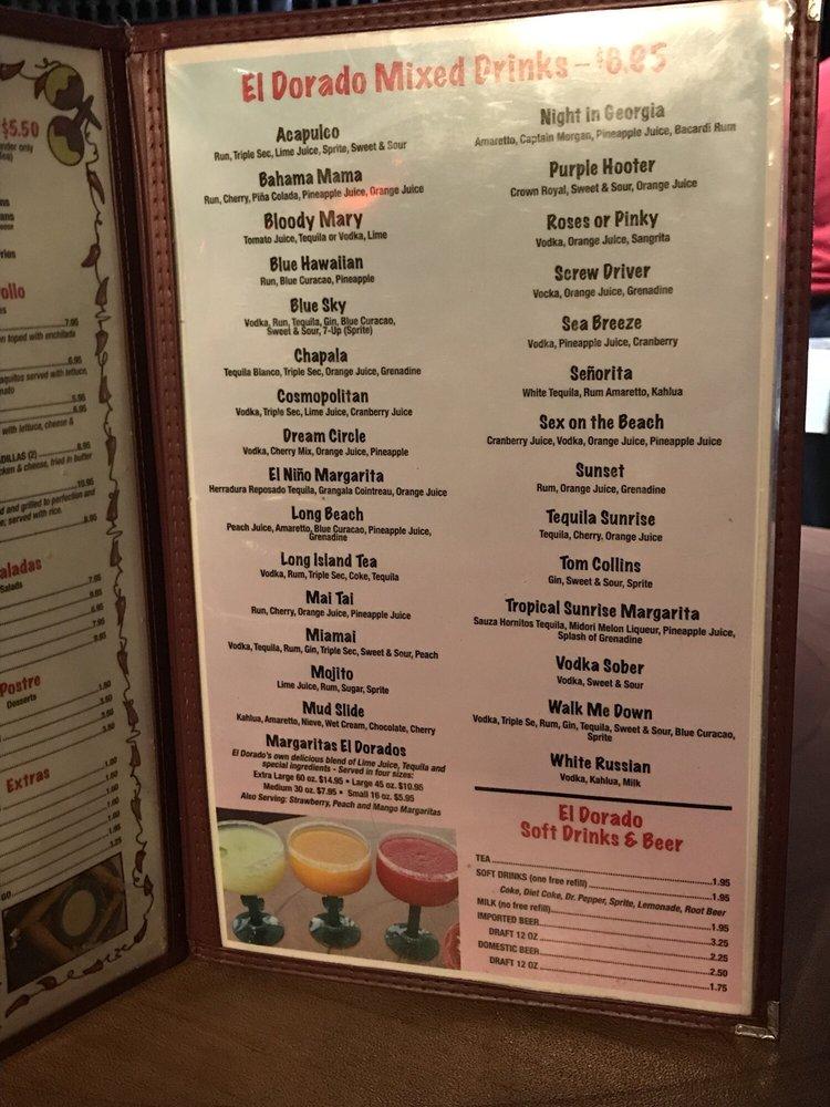 Menu at El Dorado Mexican Bar & Grill, McComb, Veterans Blvd