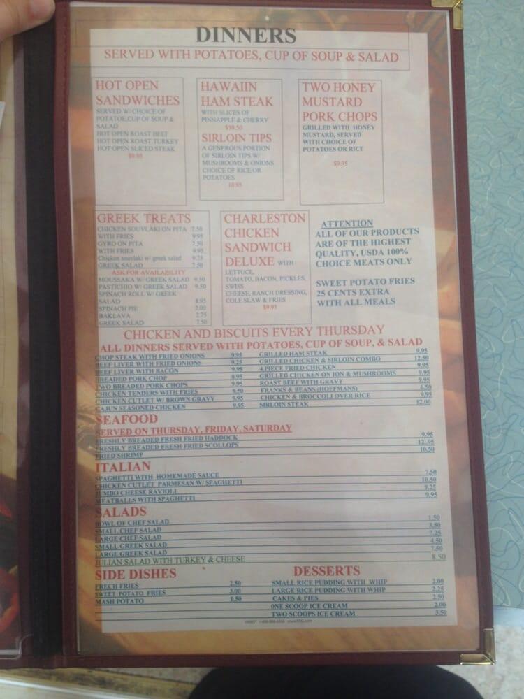 Menu at Foursome Diner restaurant, Fulton