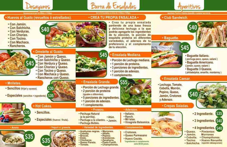 Menu at Maria's Café, Puerto Peñasco