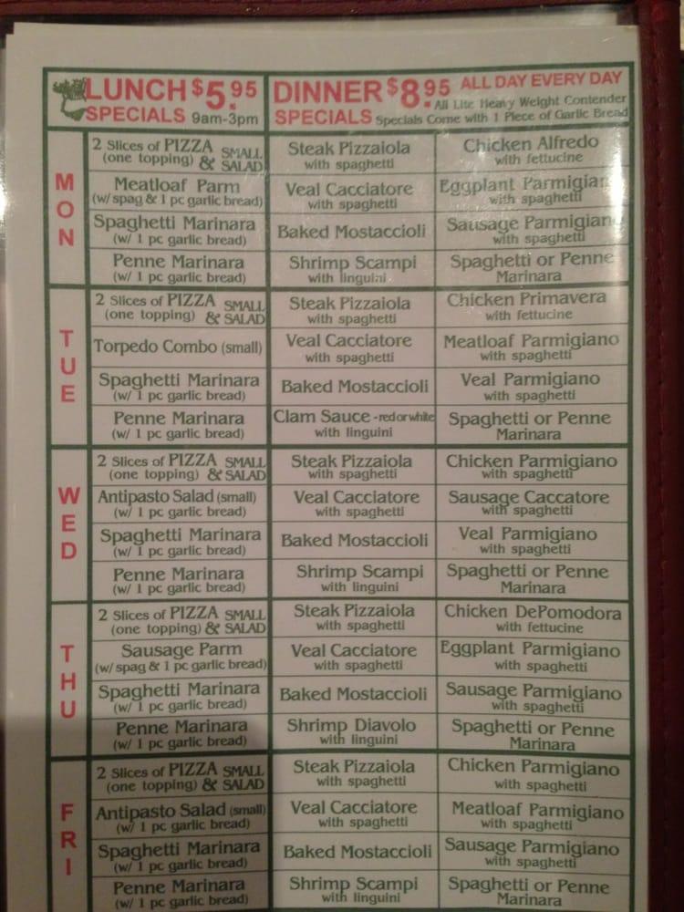 Menu at Mario's Italian Cafe V, Palm Desert, Varner Rd