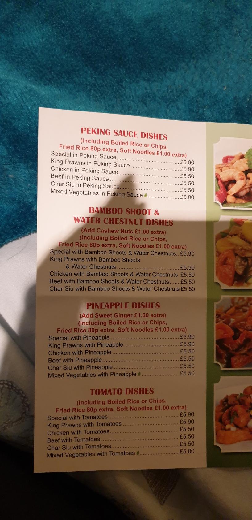 Menu at Mei Mei restaurant, Moorends