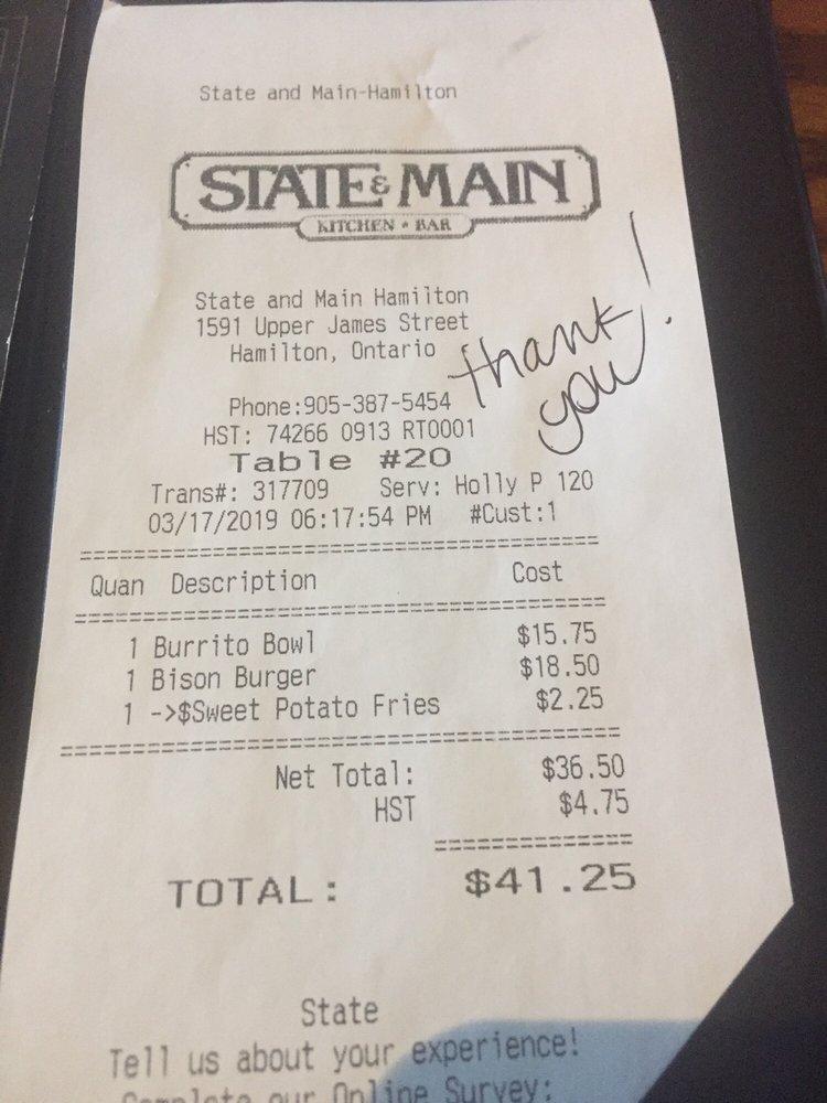Menu at State & Main pub & bar, Hamilton, Upper James St Unit 103