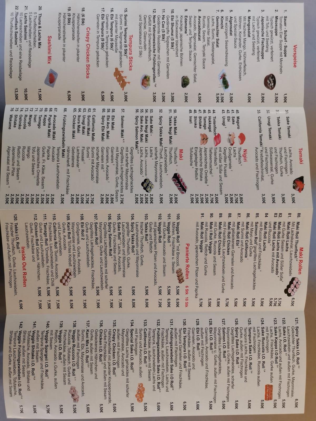 Speisekarte von Haiky Sushi restaurant, Frankfurt (Oder)