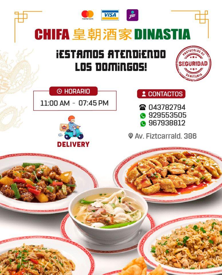 Menu at Chifa Dinastía restaurant, Huaraz, Av. Fitzcarrald 386