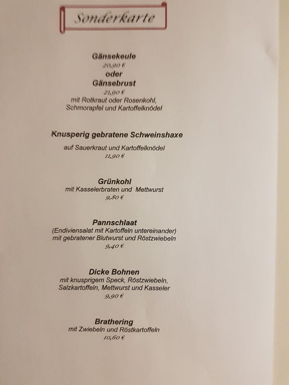 Speisekarte von Lierberg restaurant, Mülheim an der Ruhr